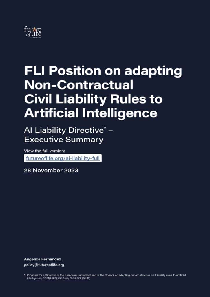 FLI AI Liability Directive: Executive Summary - Future of Life Institute